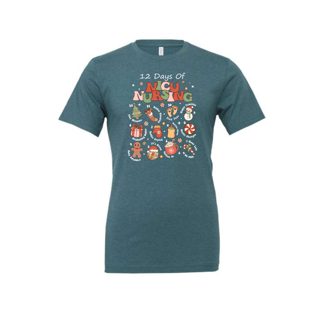 Adult Tee | 12 Days of Nicu Nursing – Akron Children's NICU Apparel Store