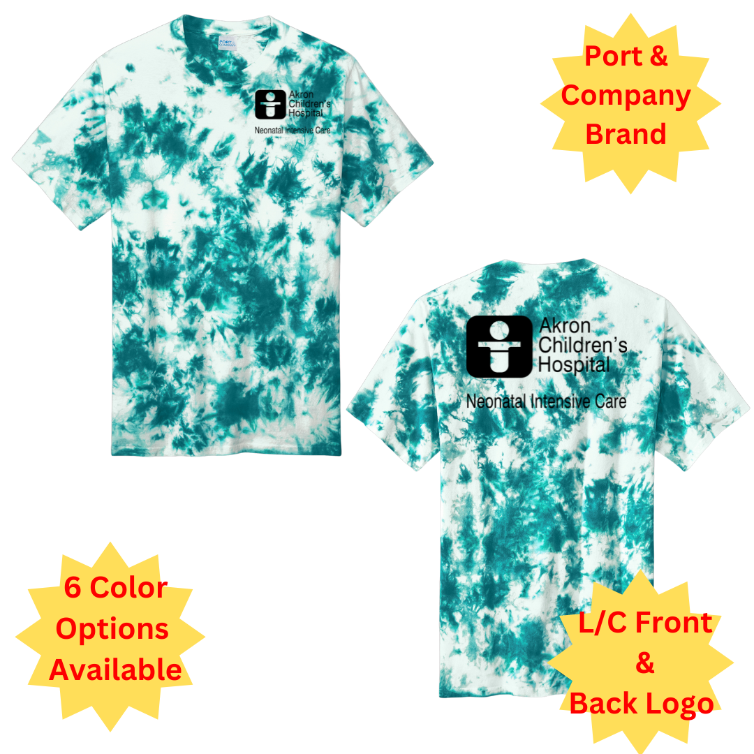 Adult Tie Dye Crystal Tee | Akron Children's NICU Logo – Akron Children ...